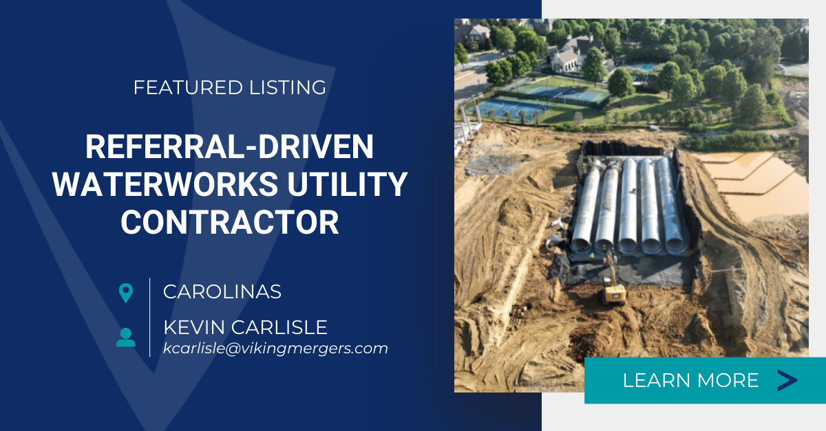 Referral-driven Waterworks Utility Contractor #1833 - Viking Mergers ...